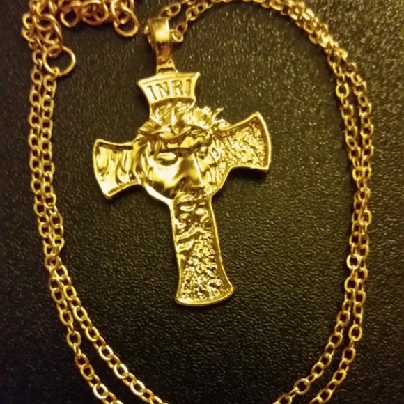 n/a | Accessories | Gold Plated Inri Cross And Chain | Poshmark